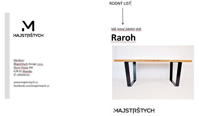 Rodný list nábytku | Majstrstych.cz